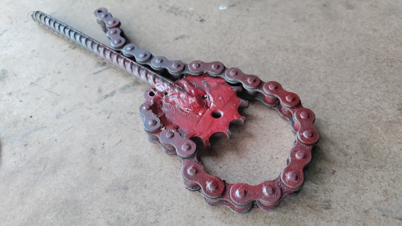 Wow!! crazy chain wrench crafting trick from old materials | how to DIY ...
