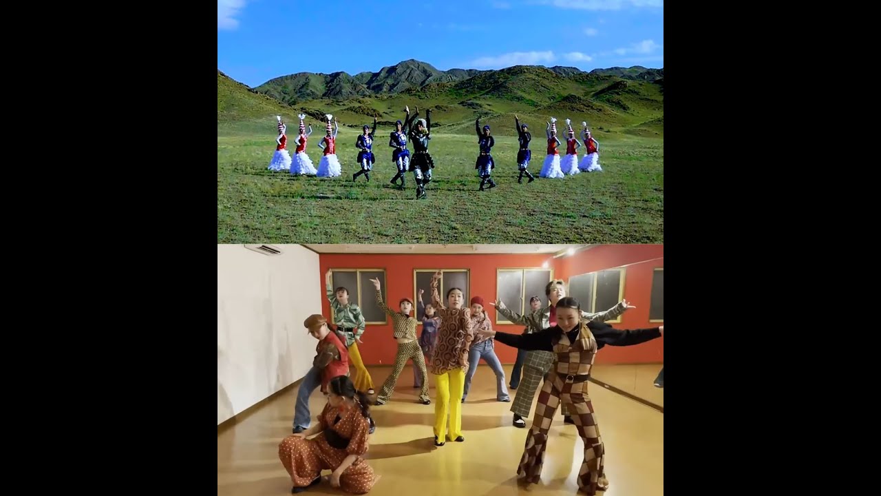 Kazakh folk dance Kara Zhorga. Mix of performances by Japanese and ...