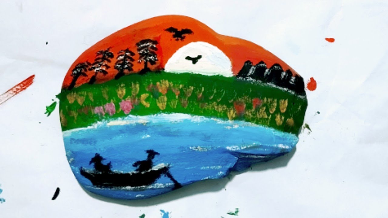 The beach on the acrylic barang stone - YouTube