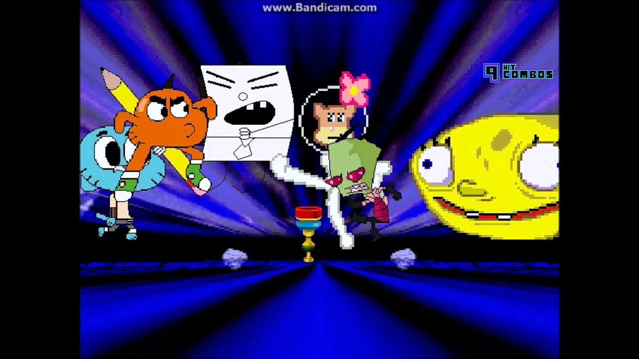 MUGEN - Doodlebob, Dib and Gumball vs Spongebob, Zim and Darwin - YouTube