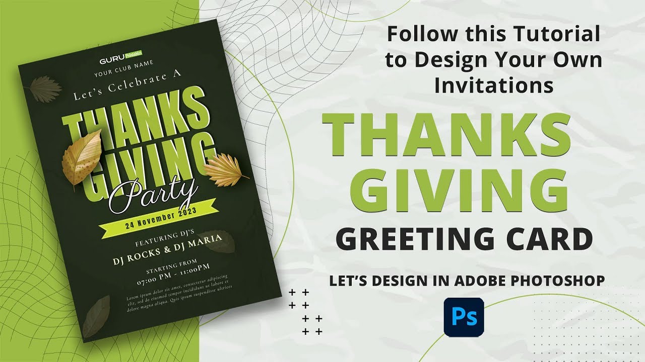 Design a Stunning Thanksgiving Greeting Card with this Adobe Photoshop ...