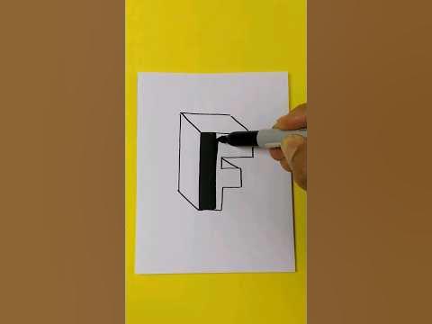 Dibujos 3D ️ Como Dibujar La letra F en 3D #shorts #shortvideo - YouTube