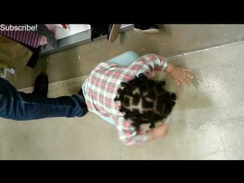 18 months old baby squat/dance in the store, Taking squats to another level