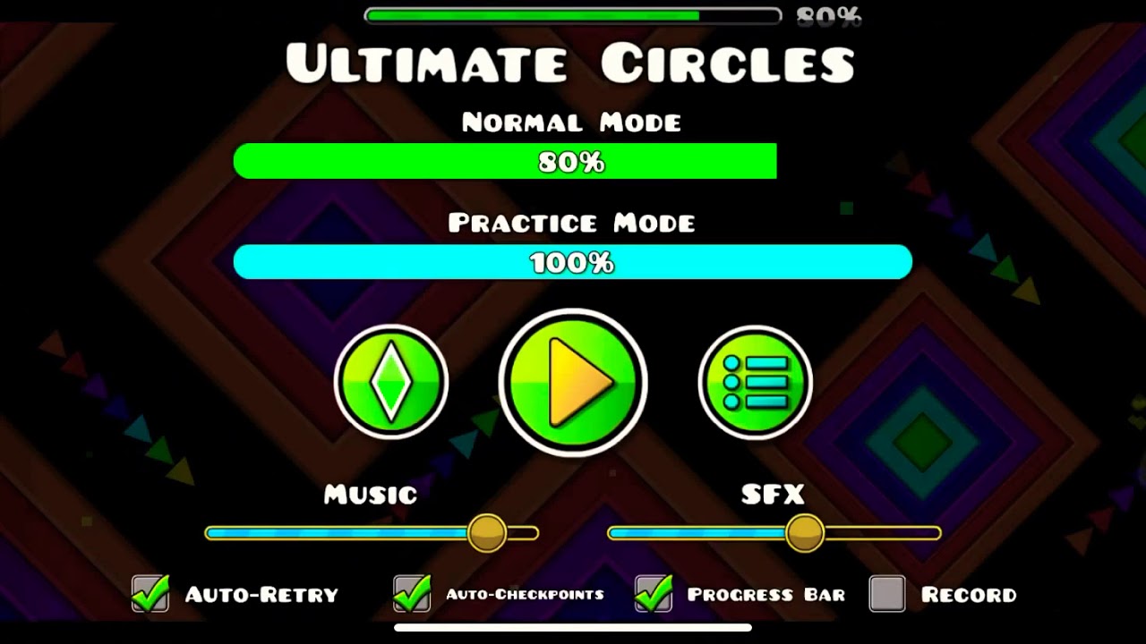 Ultímate circles 100%. Médium demon. Geometry dash - YouTube