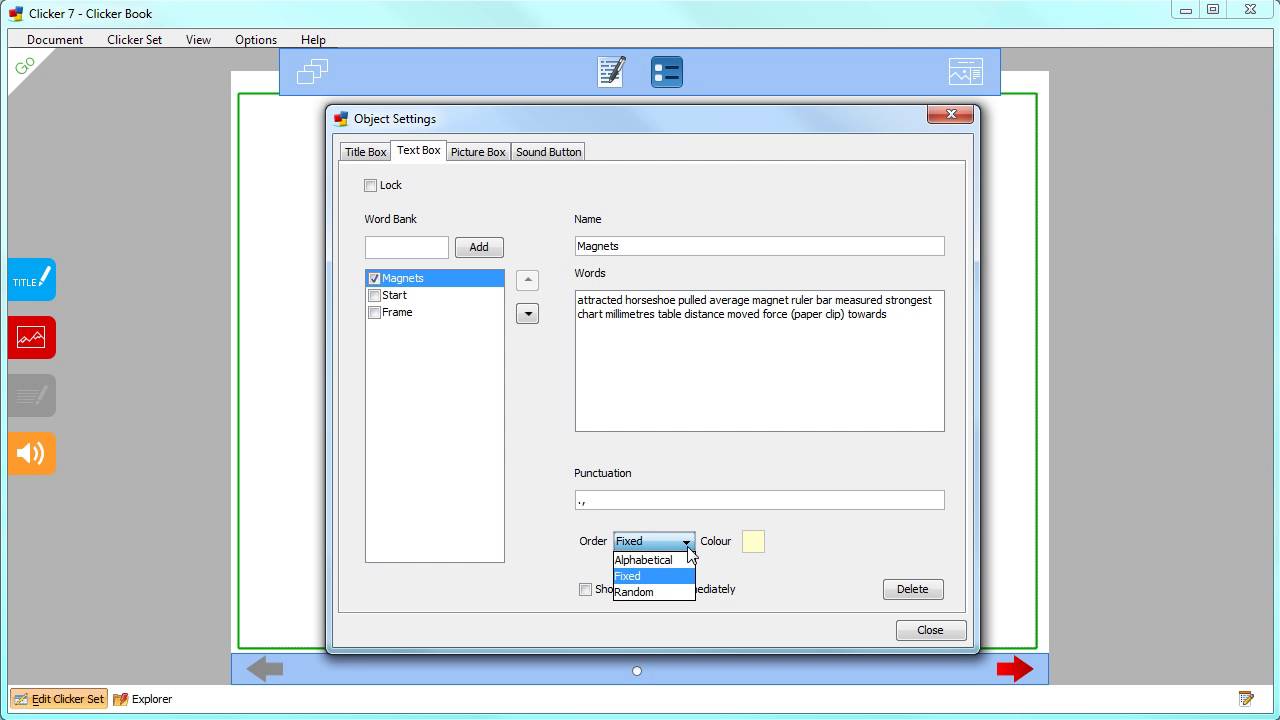 Clicker Books - How to add a Word Bank to a Clicker Book - YouTube