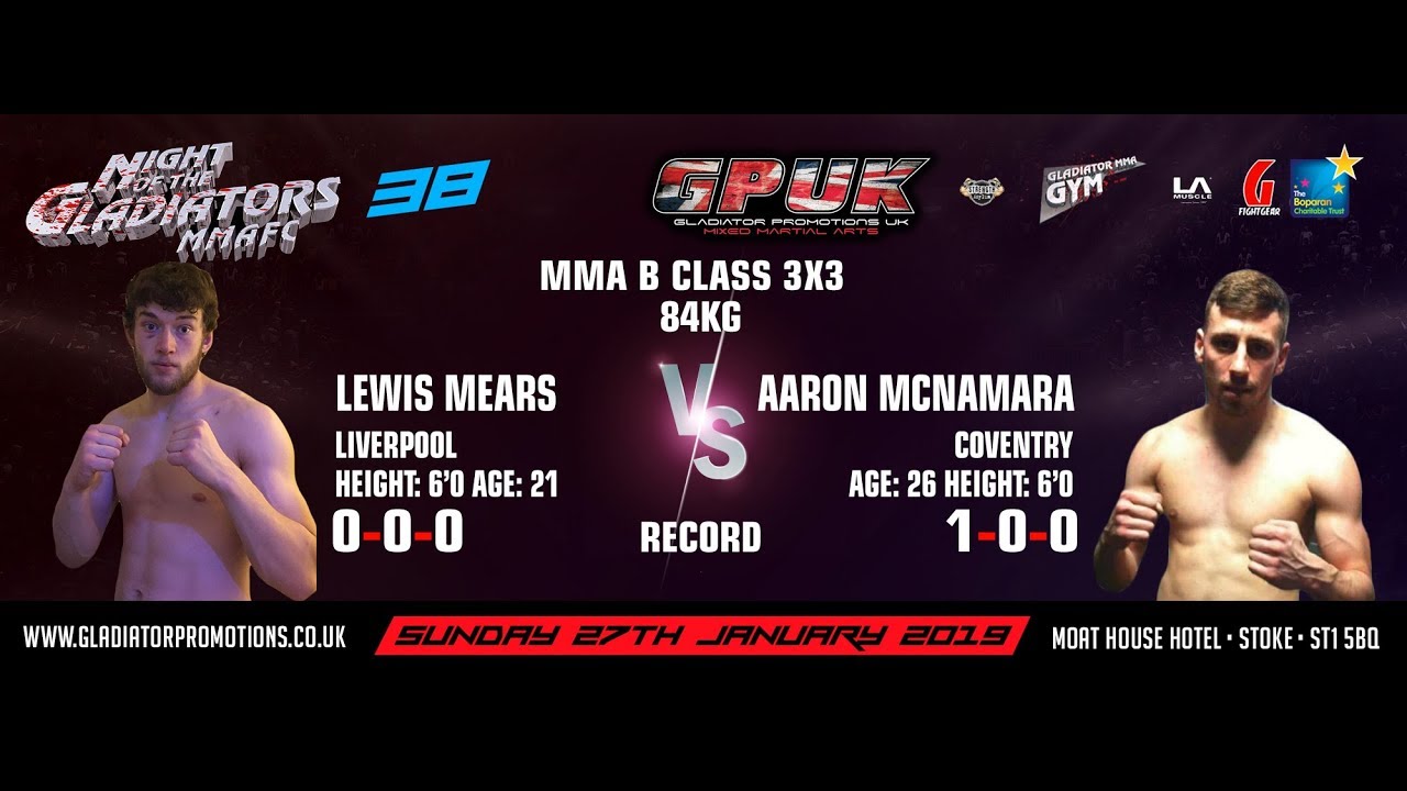 GPUK: Night Of The Gladiators 38 - Lewis Mears VS Aaron McNamara - YouTube