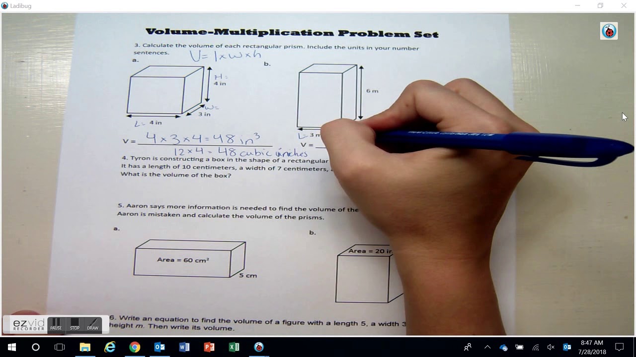 Day 7 Volume using Multiplication-Problem Set - YouTube