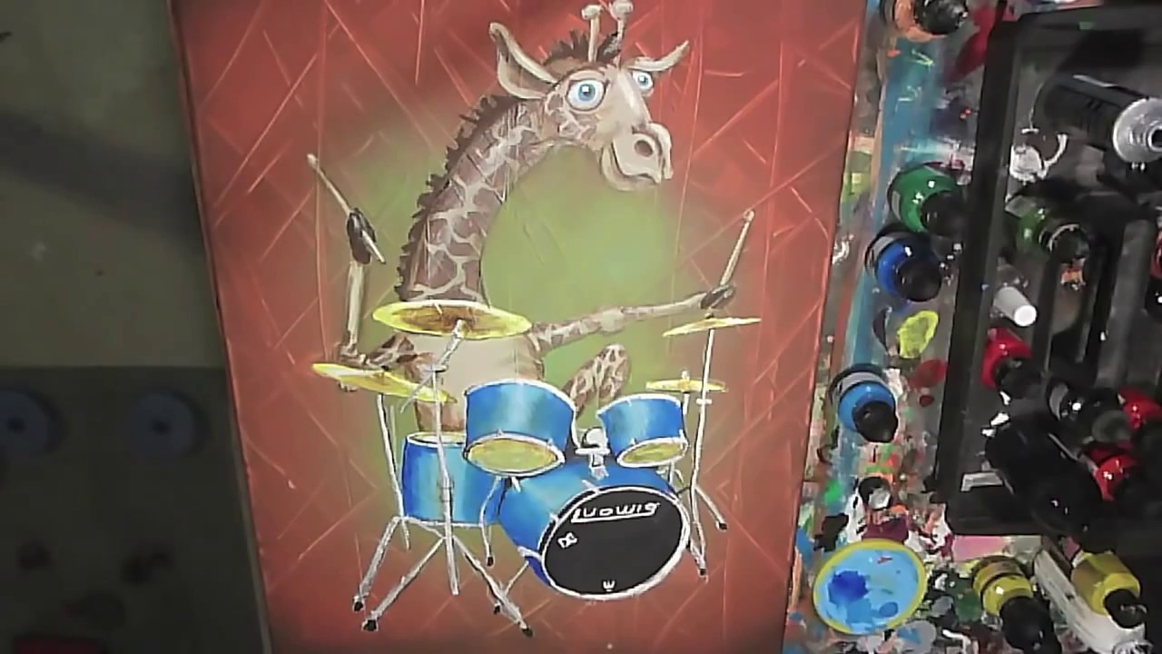 Cooperative Commission #17 drum Playing Giraffe - YouTube