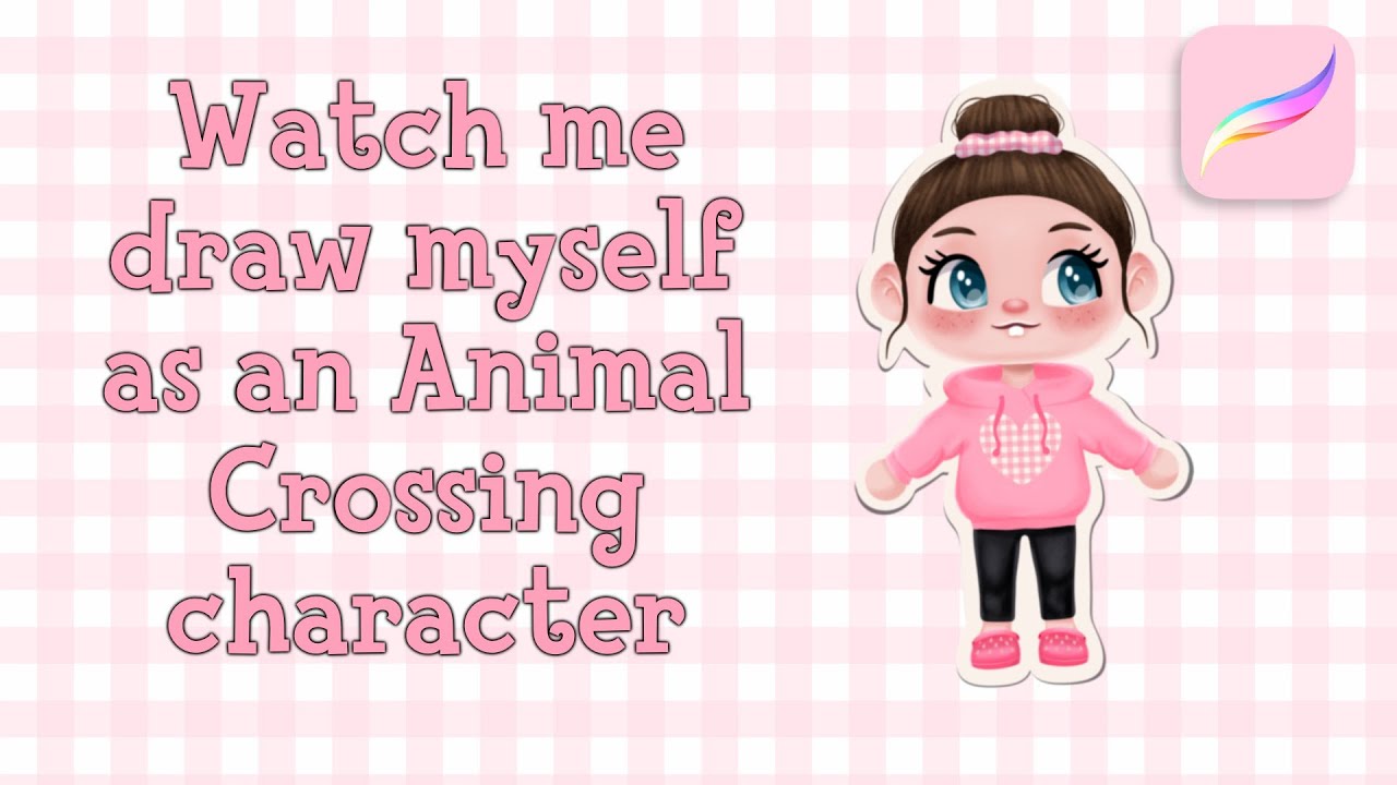 Procreate - I draw myself as an AC character 🩷 - YouTube