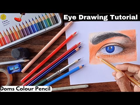 How to draw realistic eye step by step | Colour Pencil Drawing | Eye ...