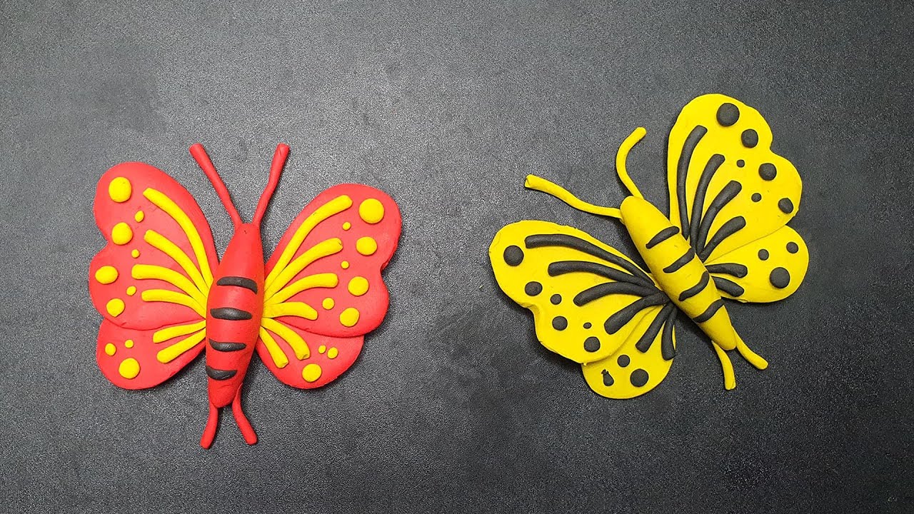 Butterfly clay art for kids, clay modelling for kids, how to make How ...