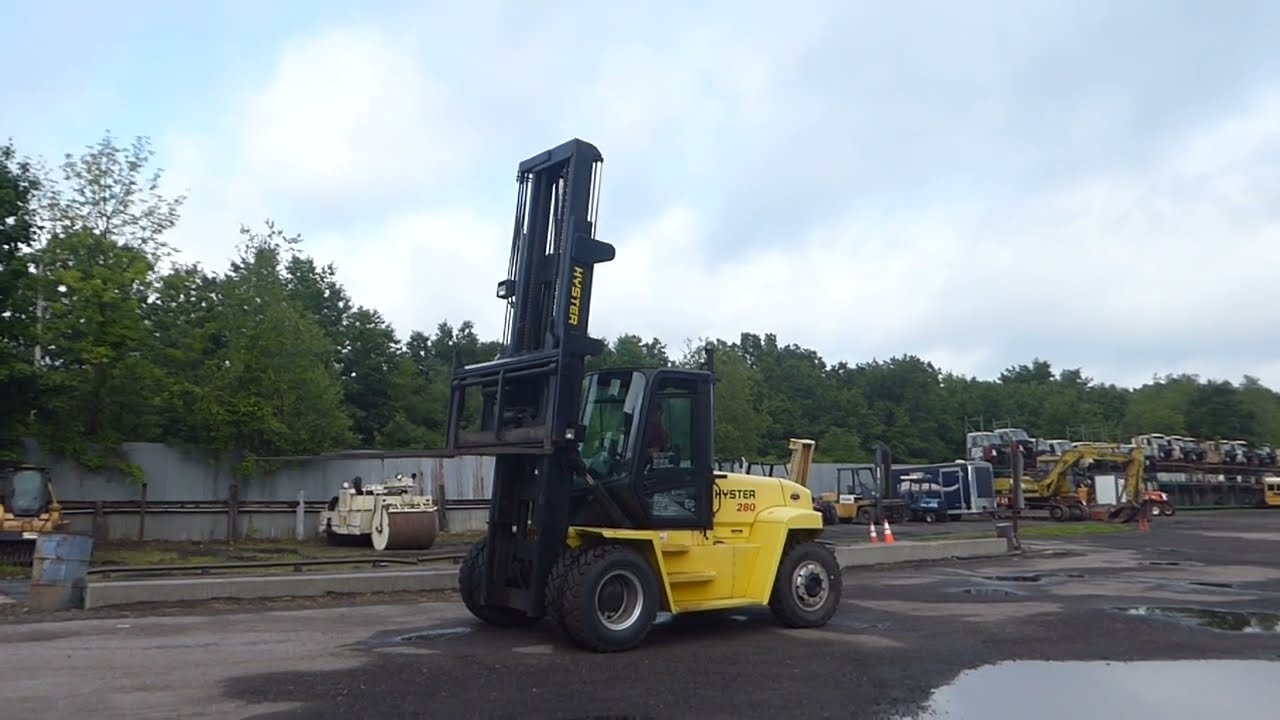 2002 Hyster H280HD Diesel Pneumatic Forklift - TRO 0805221 - YouTube