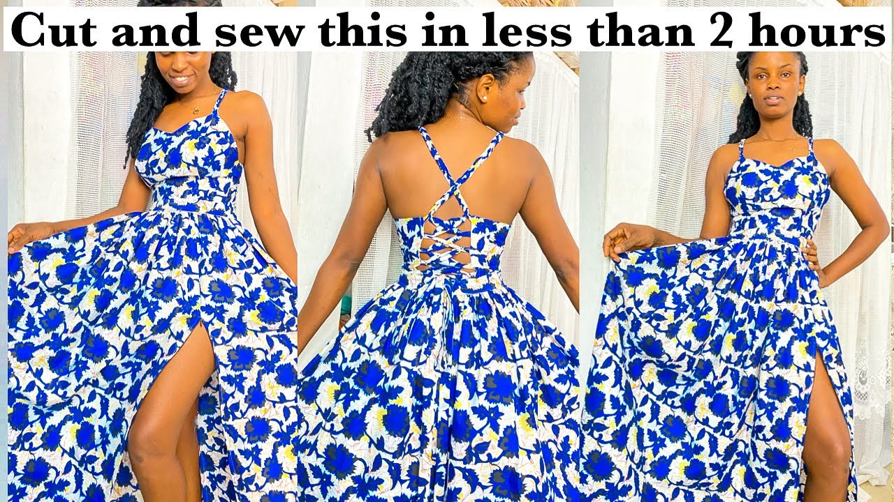 Easy dress sewing tutorial 🔥(maxi dress cutting and sewing) - YouTube
