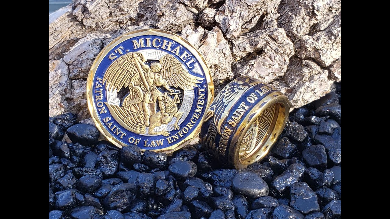 Powder Coating Law Enforcement Challenge Coin Rings - YouTube