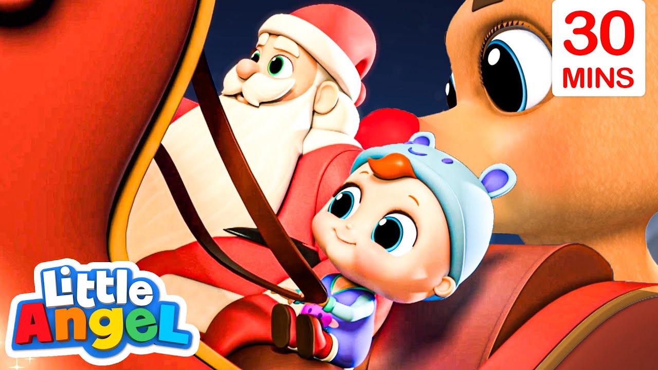 Dancing to Jingle Bells | Little Angel Dance Party Songs 2023 🎤 Sing ...