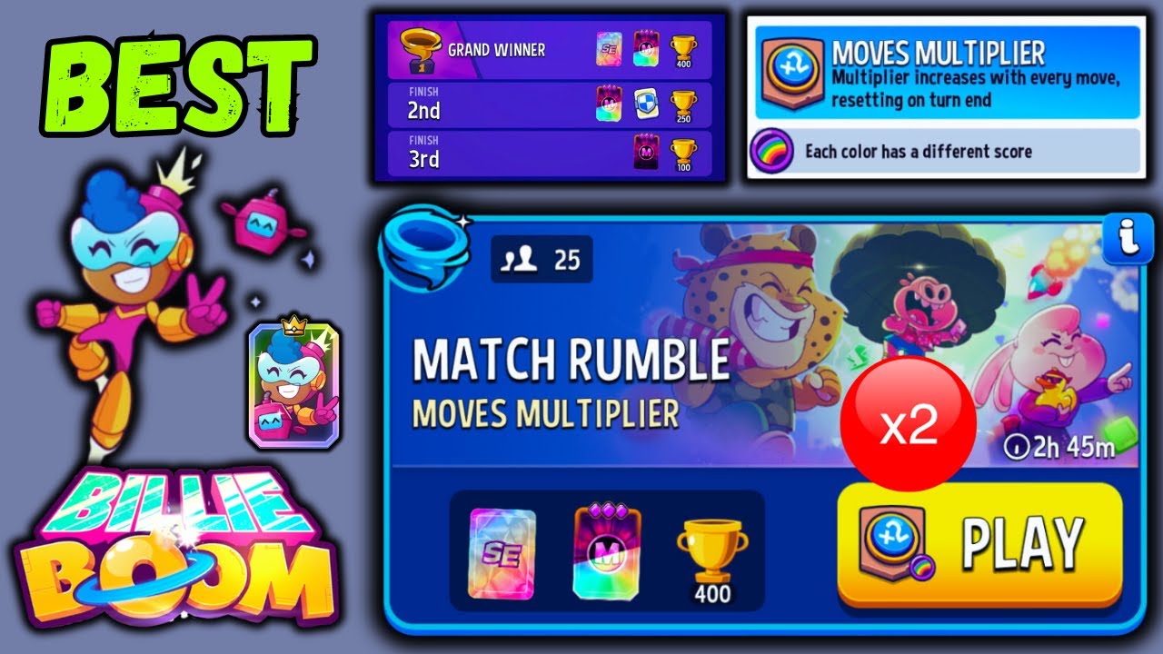 Match Rumble Moves Multiplier Rainbow | Match Masters - YouTube