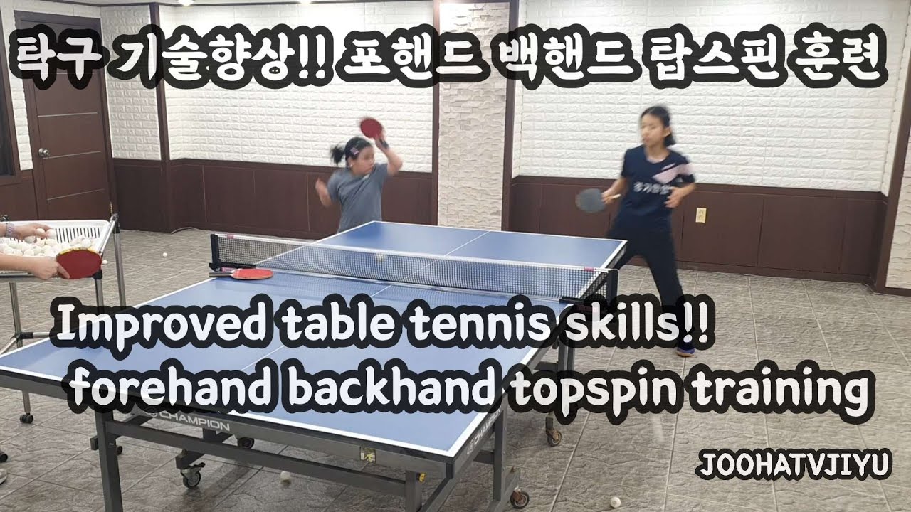 탁구 기술향상!! 포핸드 백핸드 탑스핀 훈련 Improved table tennis skills!! Forehand backhand topspin training #탁구 ...