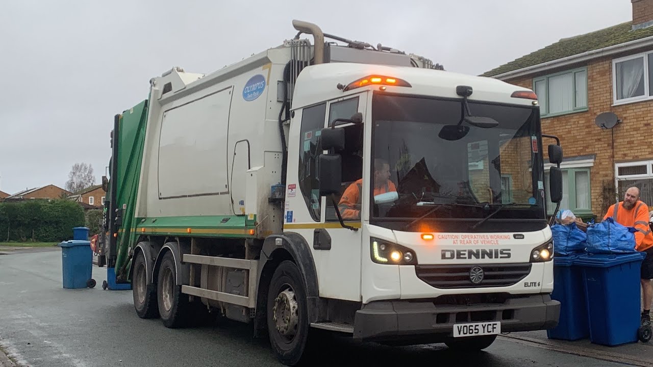 Dennis Elite 6 Refuse Truck on Split Recycling, YCF - YouTube
