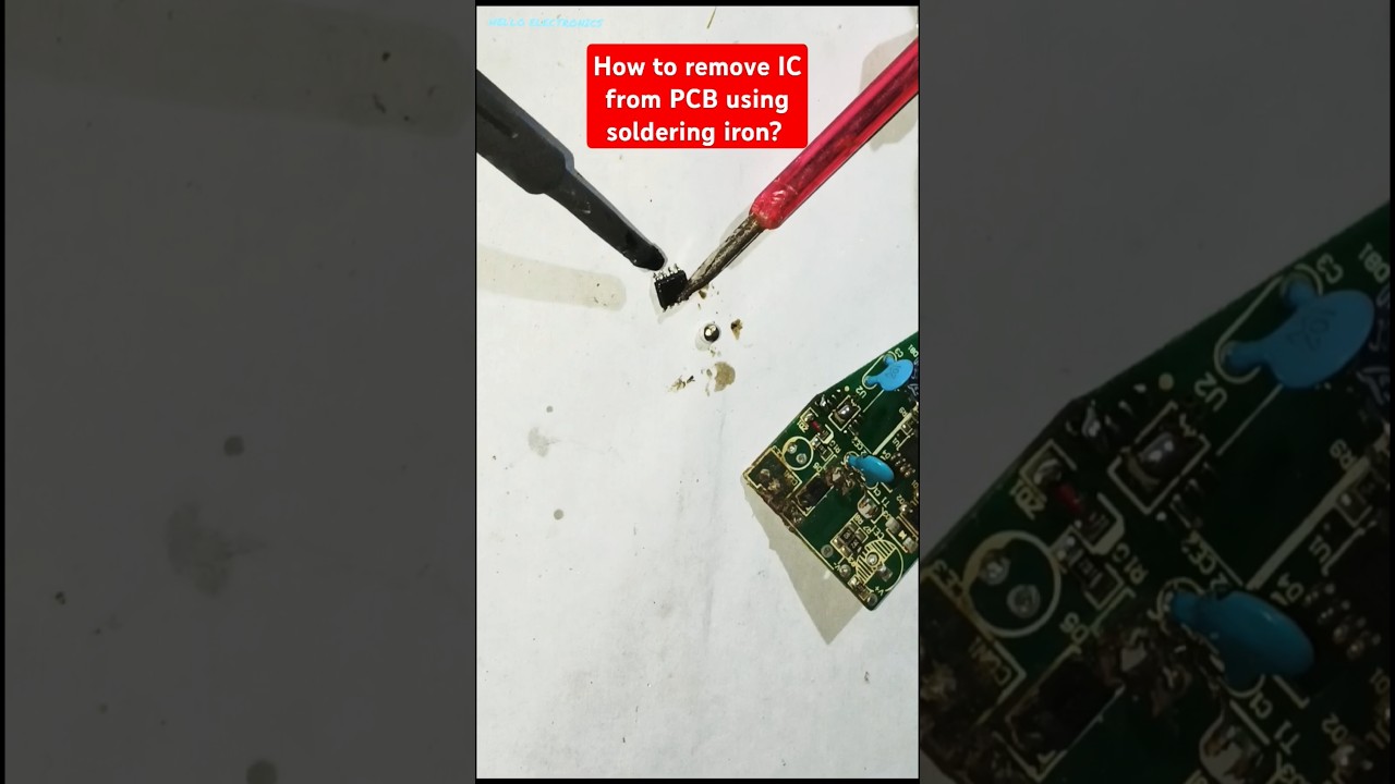 How to remove IC from PCB using soldering iron? #shorts #shortvideo # ...