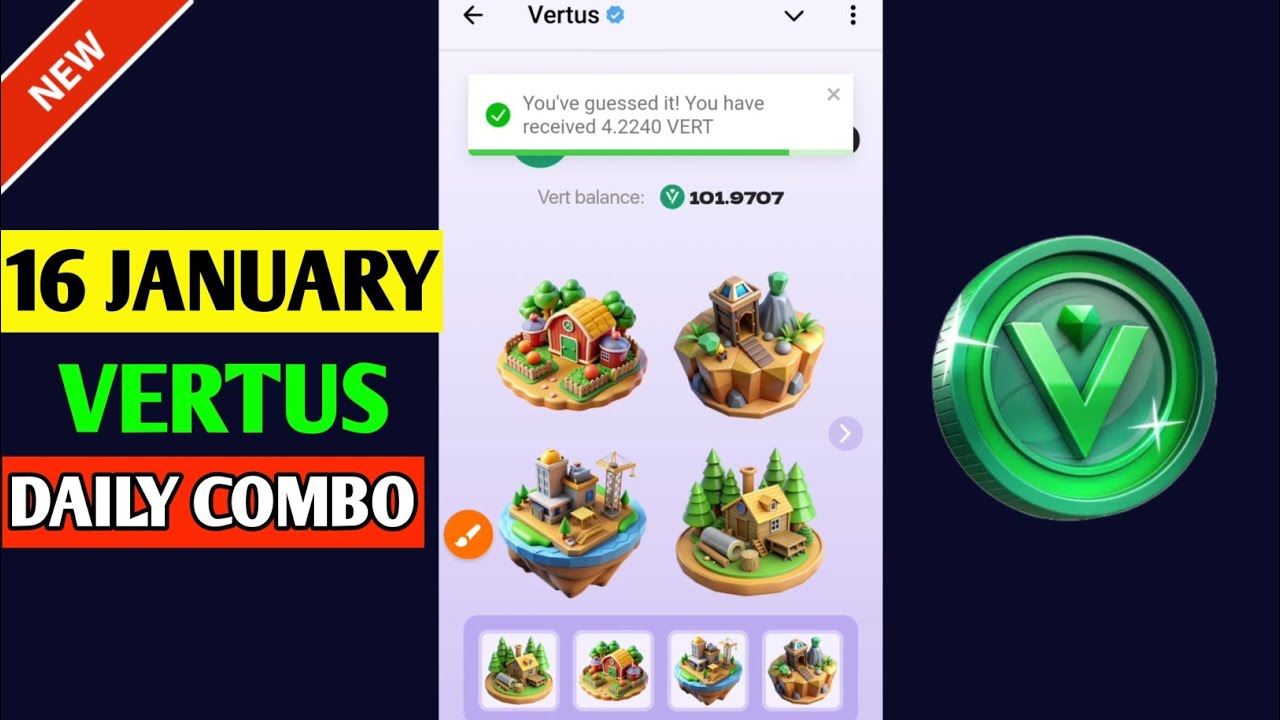 Vertus Combo Cards Today 16 January | Vertus Daily Combo | Vertus Combo ...