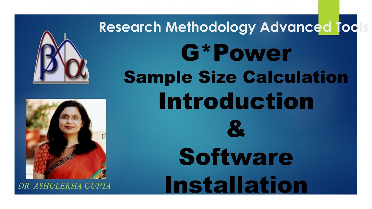 G*Power Introduction and Software Installation(sample size calculation ...