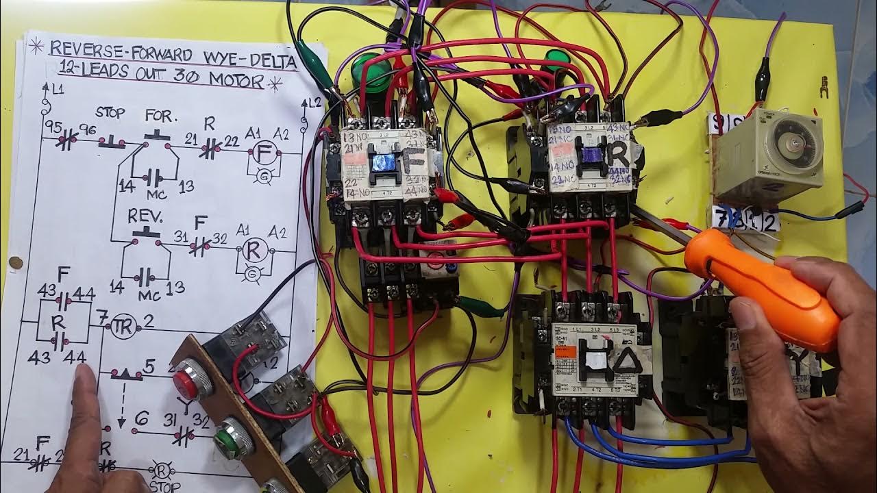 PART4--12LEADS OUT REVERSE-FORWARD WYE-DELTA(LOW VOLTAGE) MOTOR CONTROL - YouTube