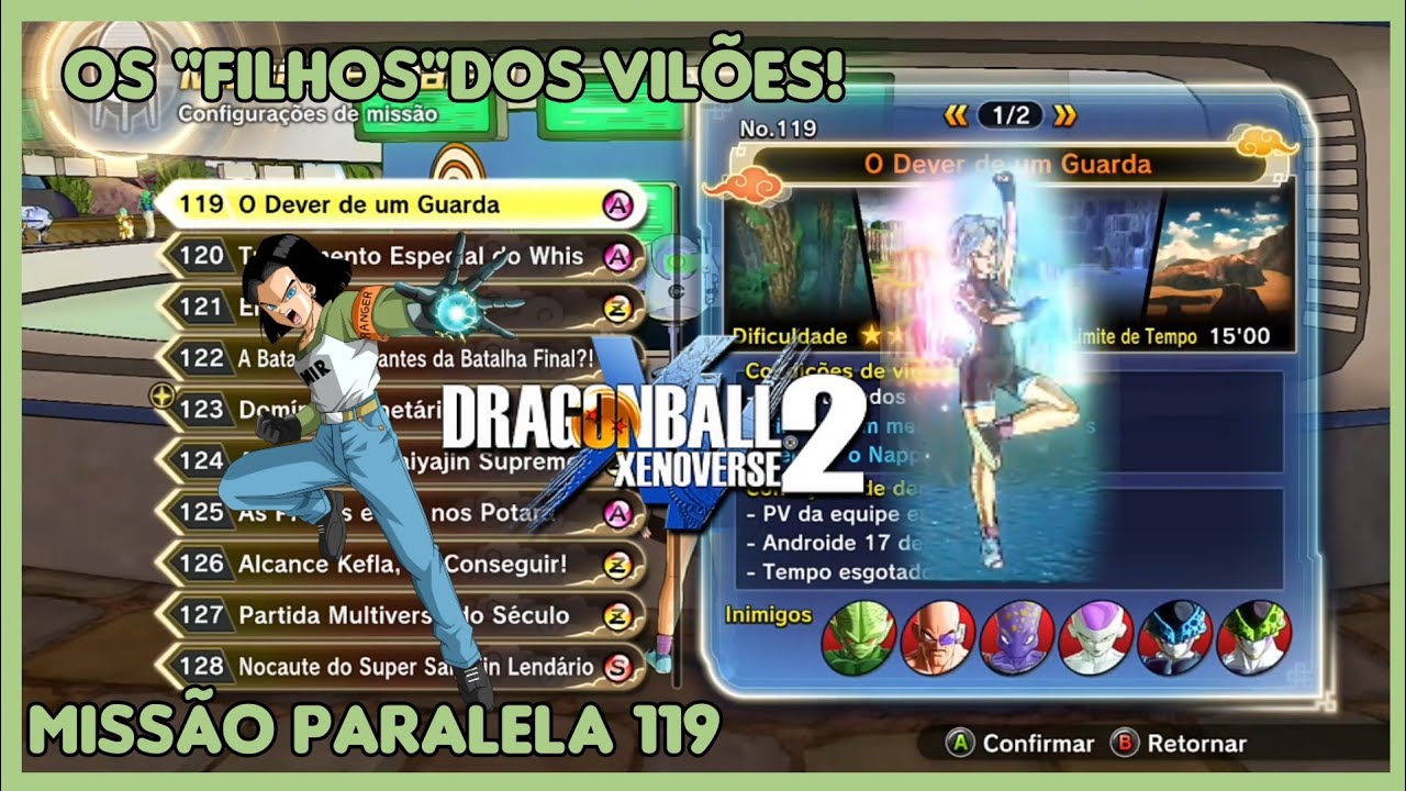 Missão Paralela 119 - O Dever de um Guarda (DLC) Dragon ball XenoVerse ...