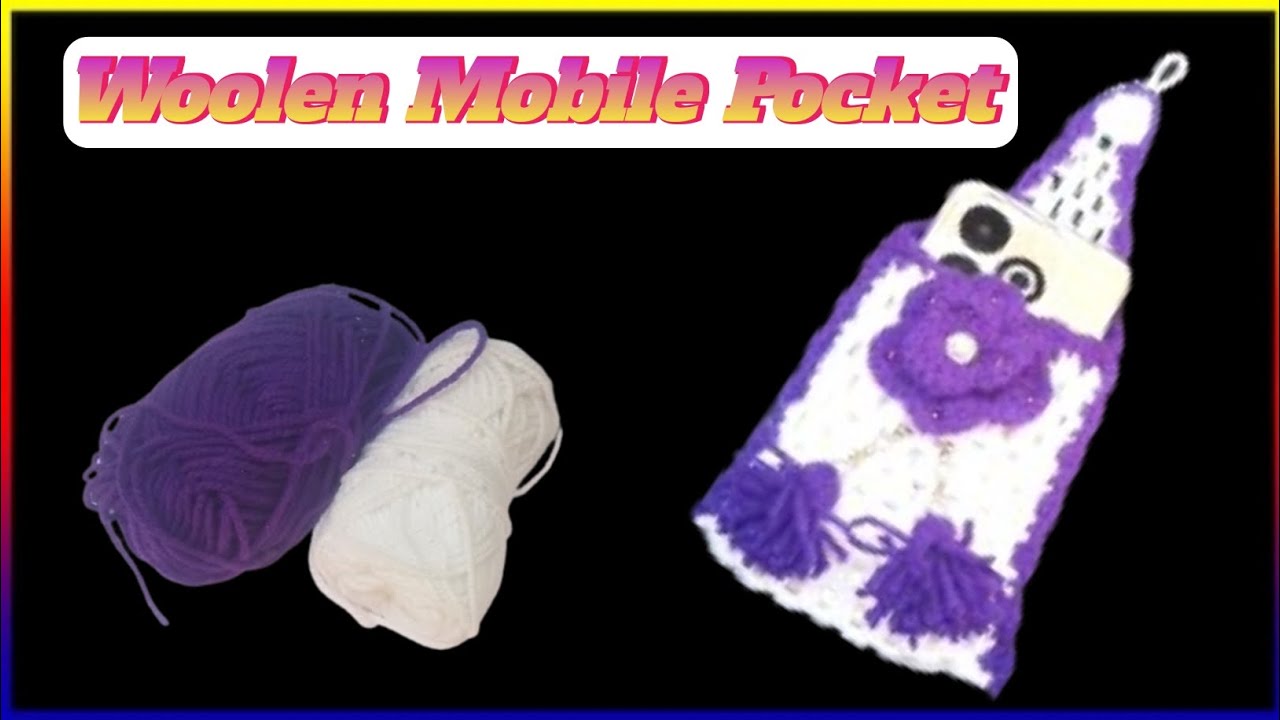 How to make wool mobile pouch || how to make wool phone case - YouTube