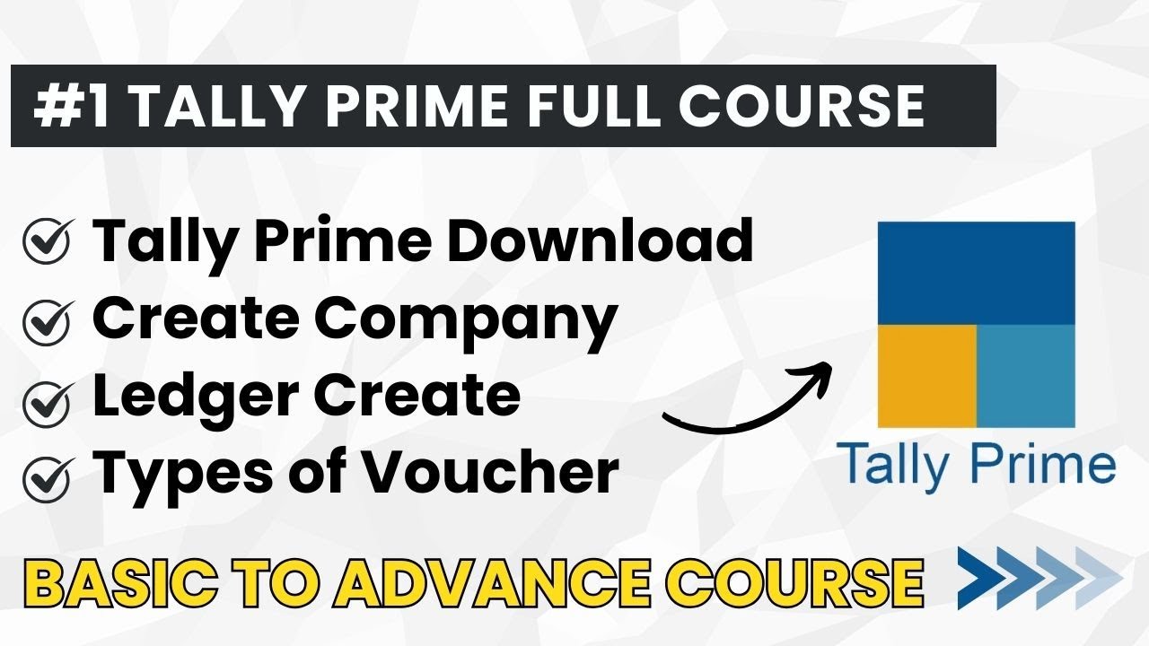 #1 Tally Prime Basic to Advance Course in hindi with GST and PDF Notes ...