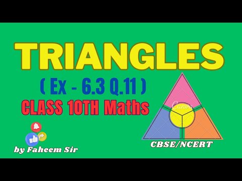 Class 10th maths Triangle ex 6.3 Q.11 | ncert | cbse ...
