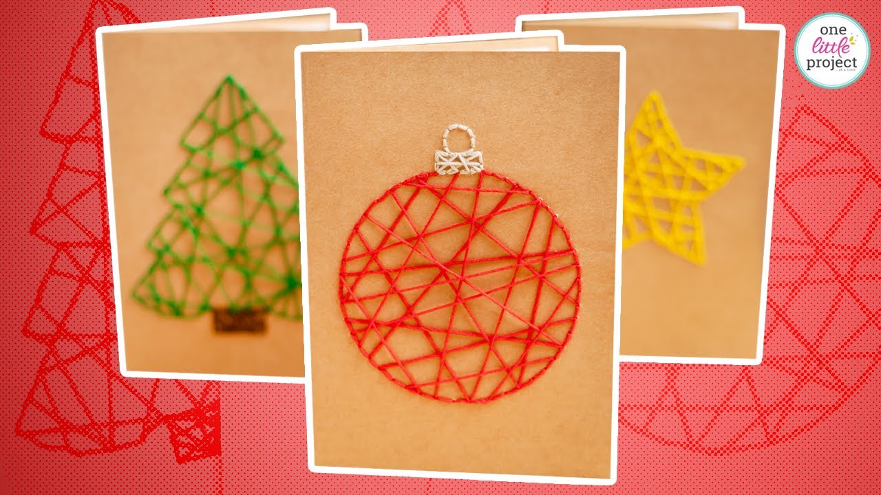 String Art Christmas Cards | Easy DIY String Art Cards - YouTube