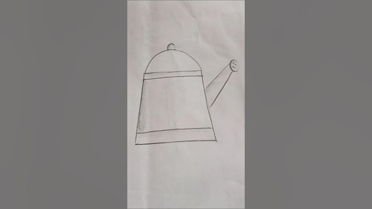 how to draw watering can/How to draw an easy water can #shortvideo # ...