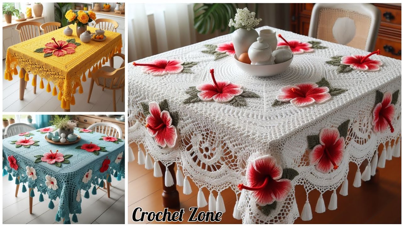 Crochet dining table cover design knitted with wool. Share ideas ...