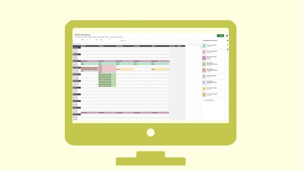 FREE Productivity Workflow Spreadsheet in Google Sheets - FULL ...