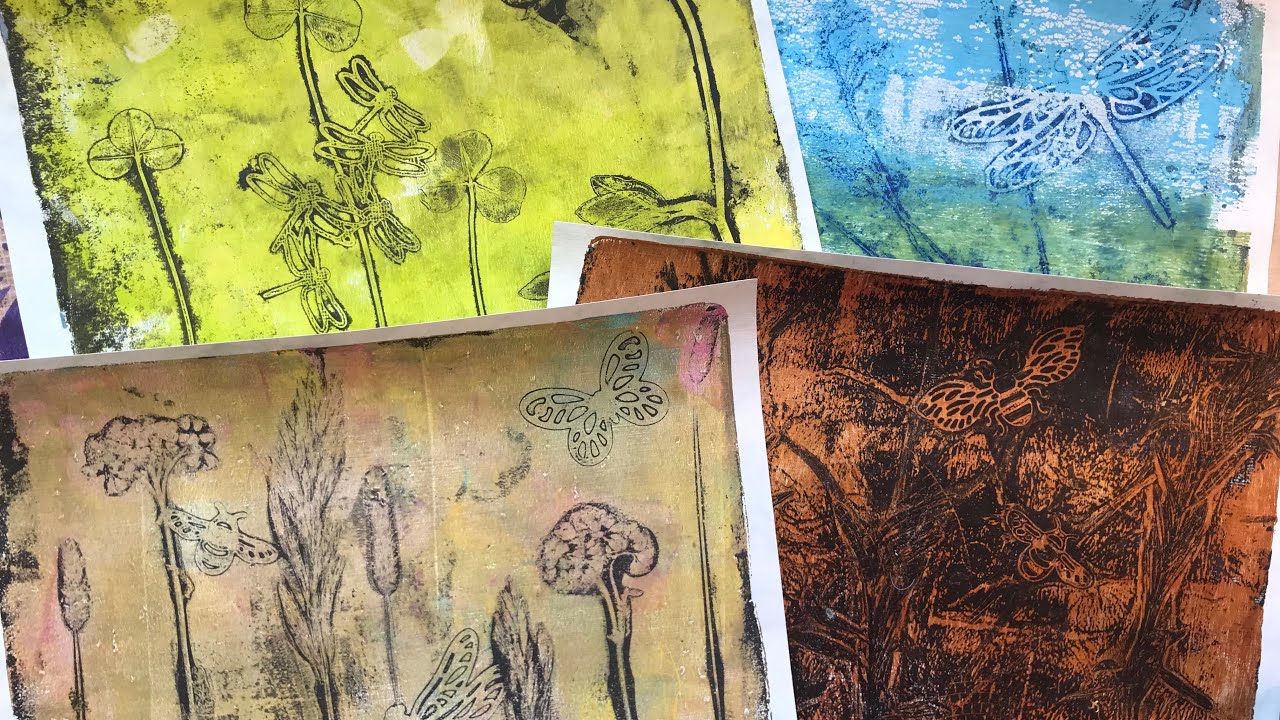 Fun with the Gelli Plate: Botanical Prints - YouTube