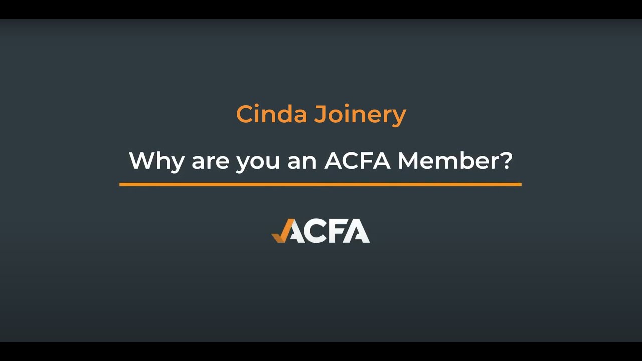 ACFA Testimonial - Cinda Joinery - YouTube