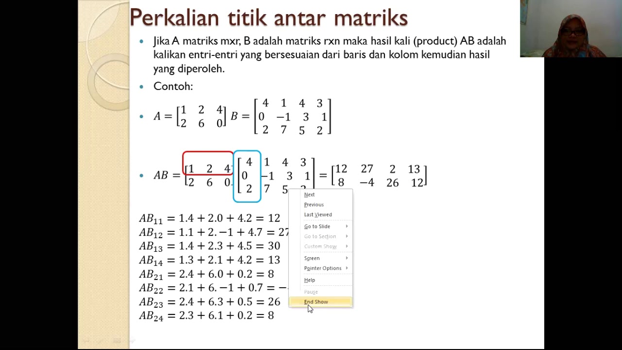 lanjutan operasi matriks - YouTube