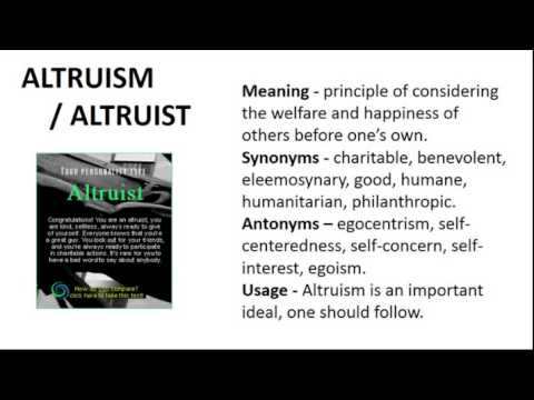 Vocabulary Made Easy Meaning of Altruism, Synonyms, Antonyms and its ...