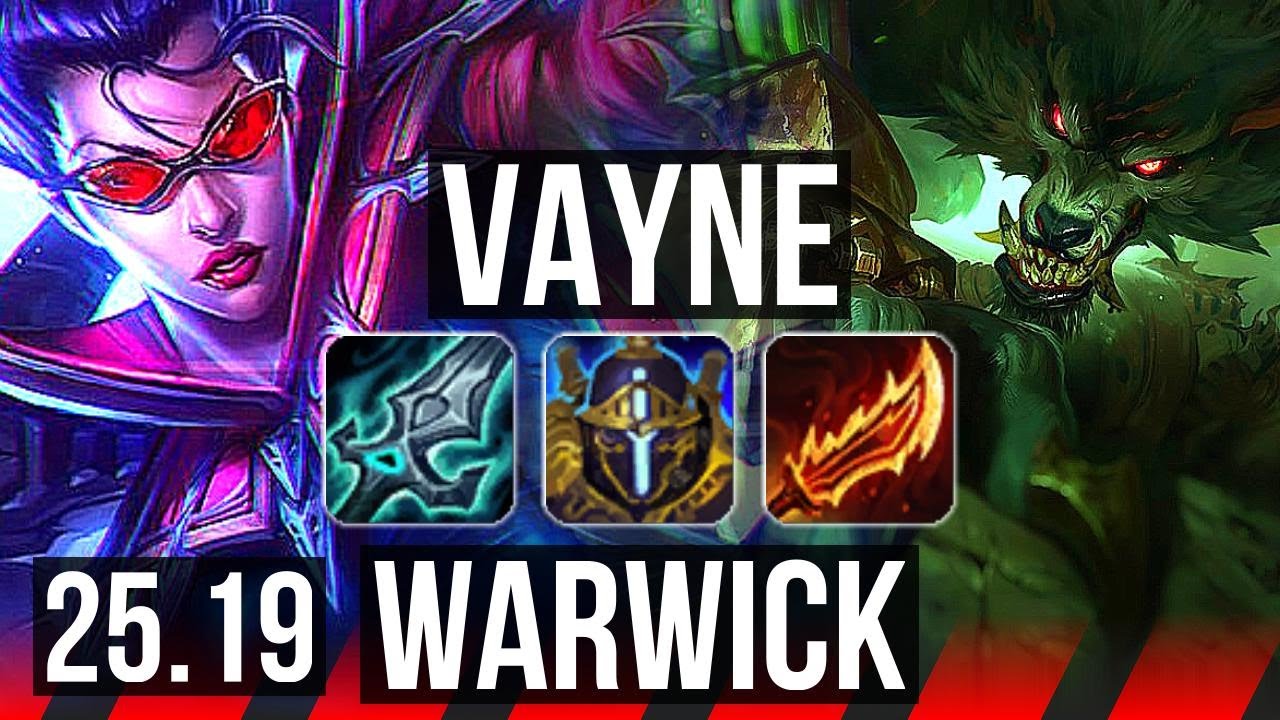 VAYNE vs WARWICK (TOP) | 12 solo kills, 13/2/2, Godlike | KR Master ...