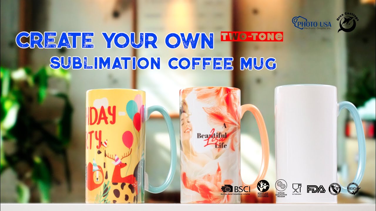 Personalize a Vibrant 12oz Premium Sublimation Mug: Craft Two-Color ...
