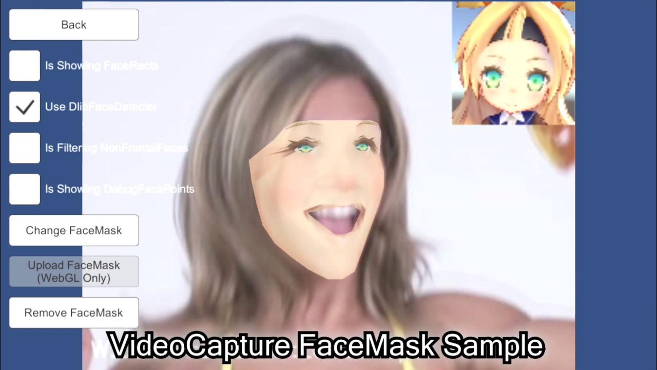 FaceMaskExample using OpenCV for Unity and Dlib FaceLandmark Detector - YouTube