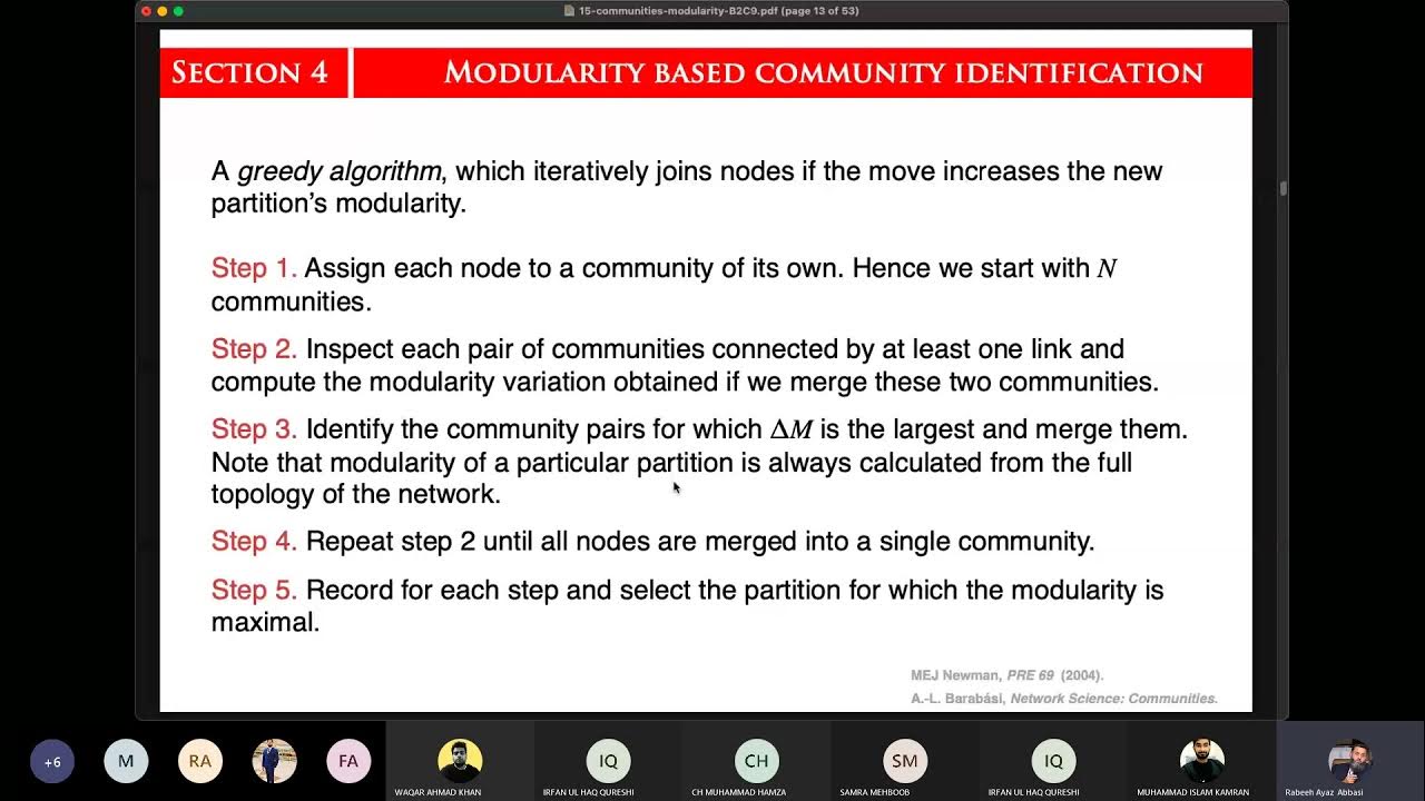 Community Detection - 17 Modularity - Greedy Algorithm - YouTube