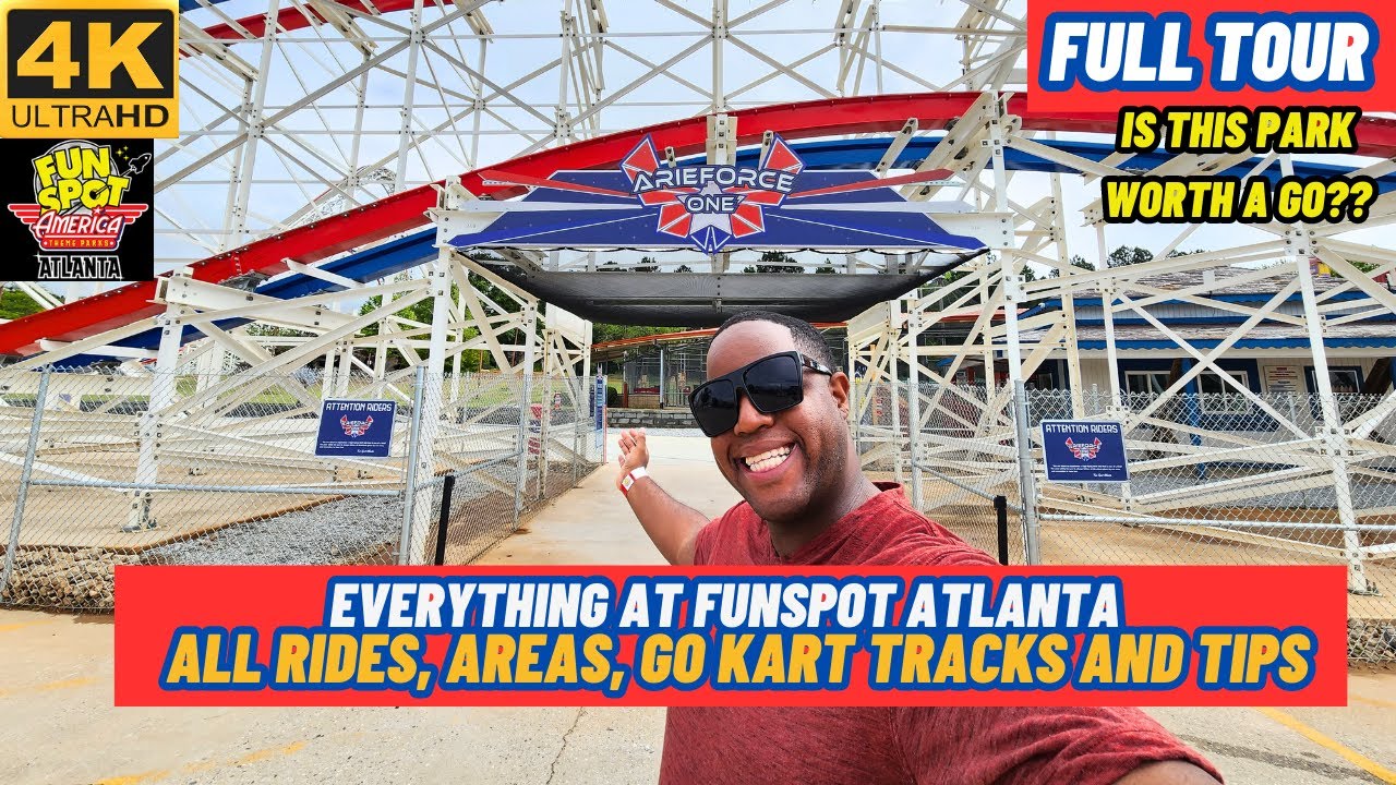 [4K] EVERYTHING at Fun Spot Atlanta | All Rides | Areas | Go Kart ...