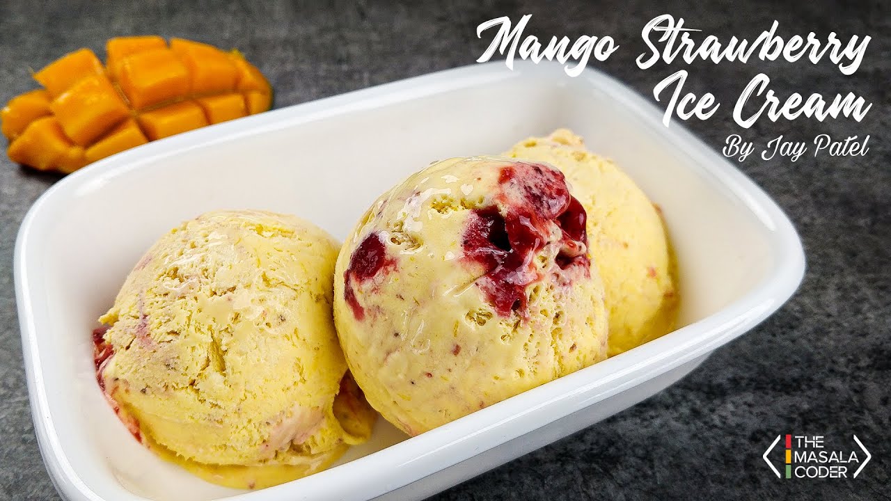 Mango Strawberry Ice Cream | How to Make Ice Cream at Home | Extra ...