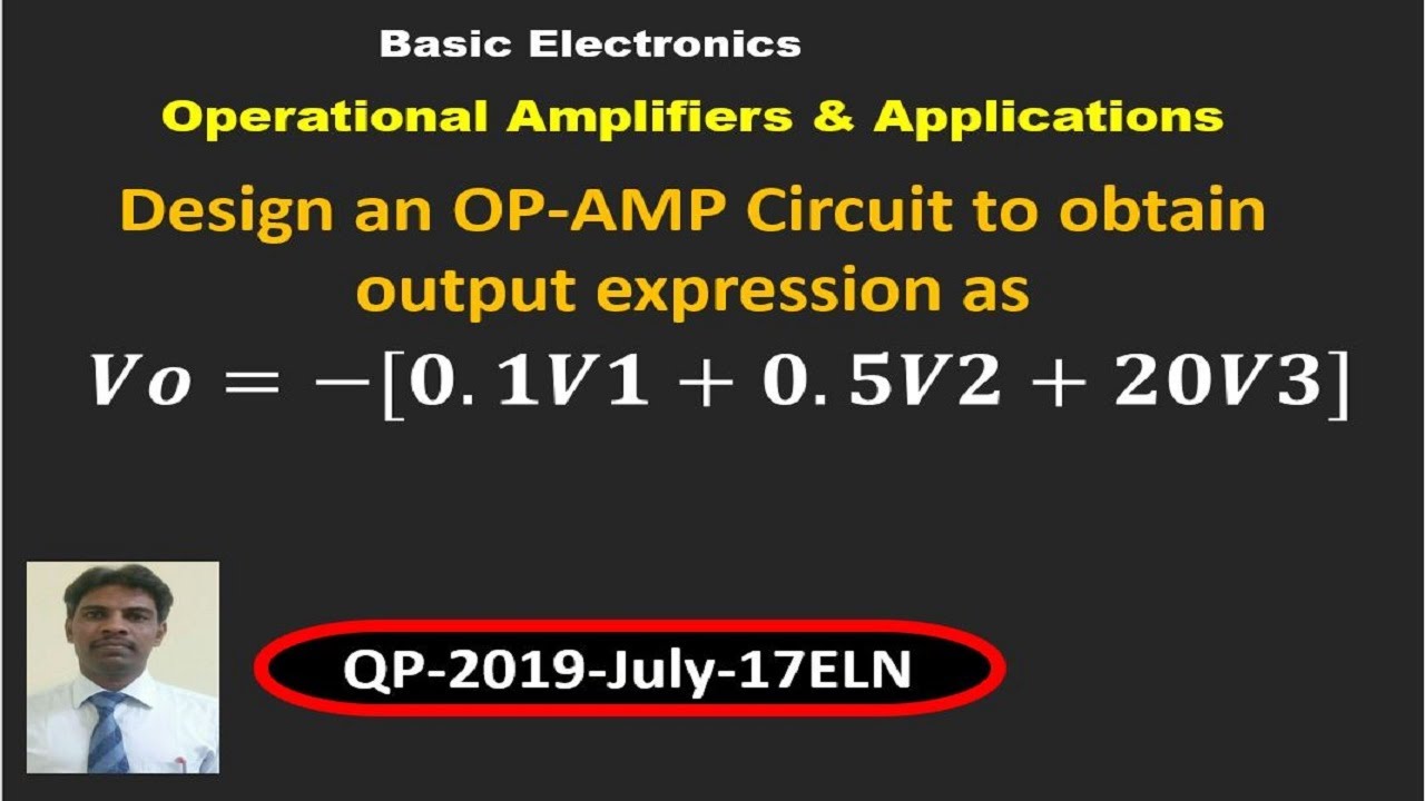 Design of inverting adder circuit using op amp. - YouTube
