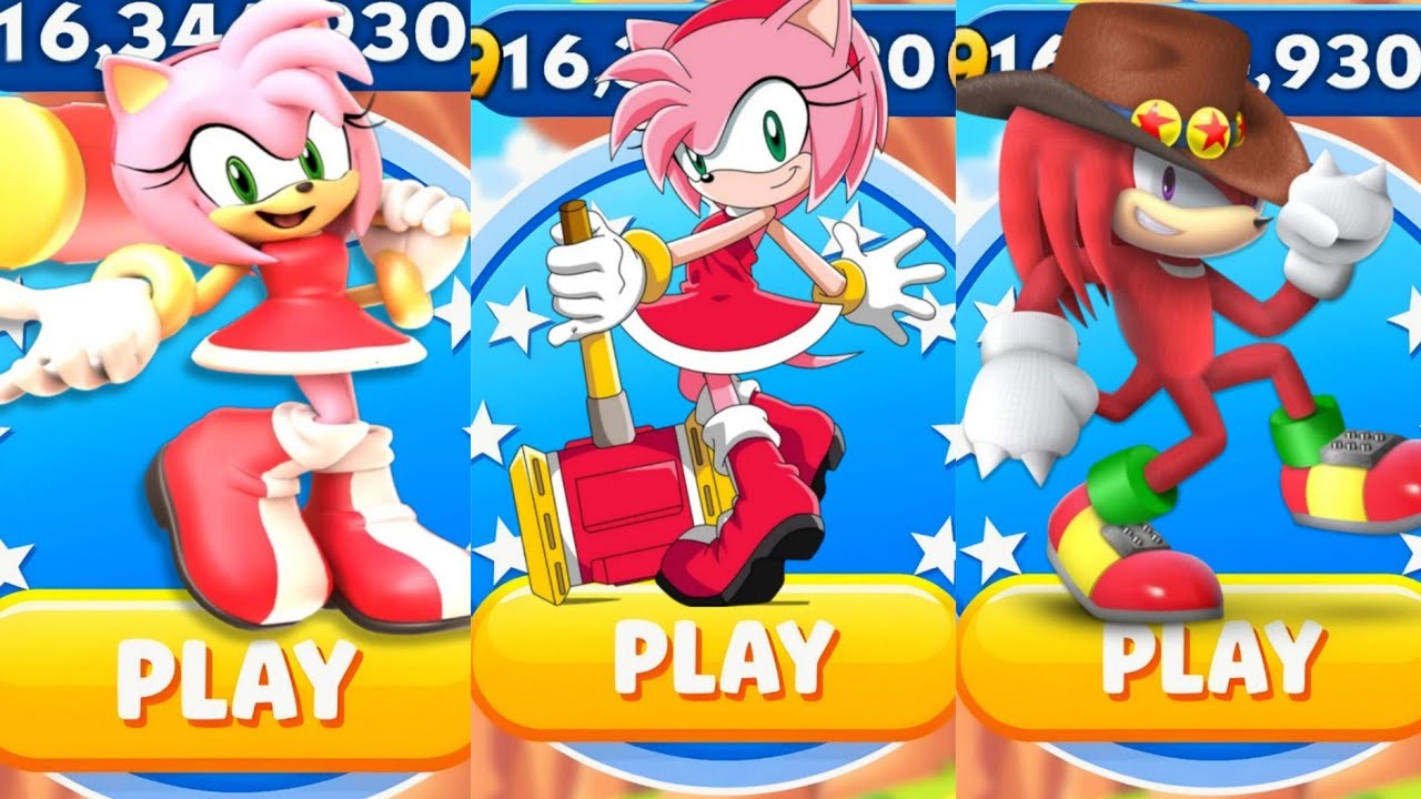 Sonic Dash - Popstar Amy VS Hunter Amy VS Captain Knuckles _ Movie ...