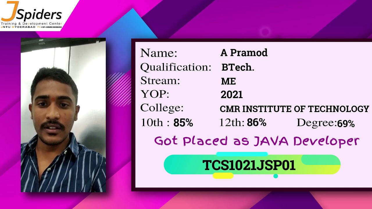 CONGRATULATIONS PRAMOD PLACED AS JAVA DEVELOPER - YouTube
