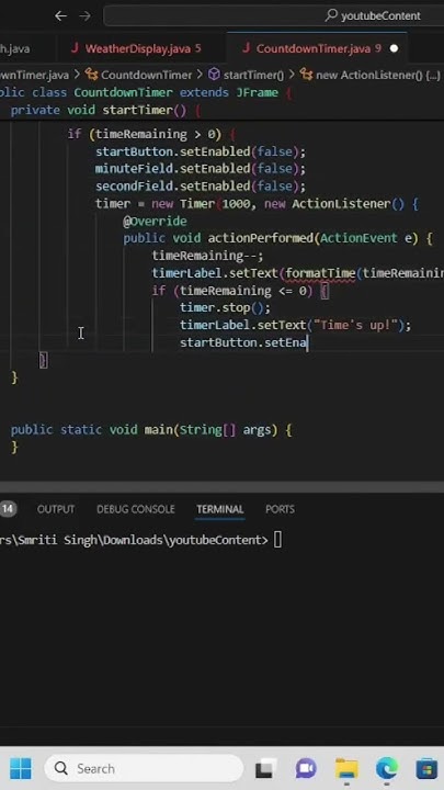 Countdown Timer in java #javatutorial #programming #coding #googlecoding #java #softwareengineer ...