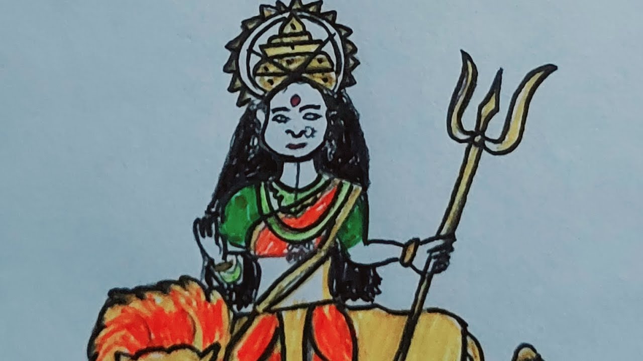 Durga mata draw with X.Y.Z || draw step by step - YouTube