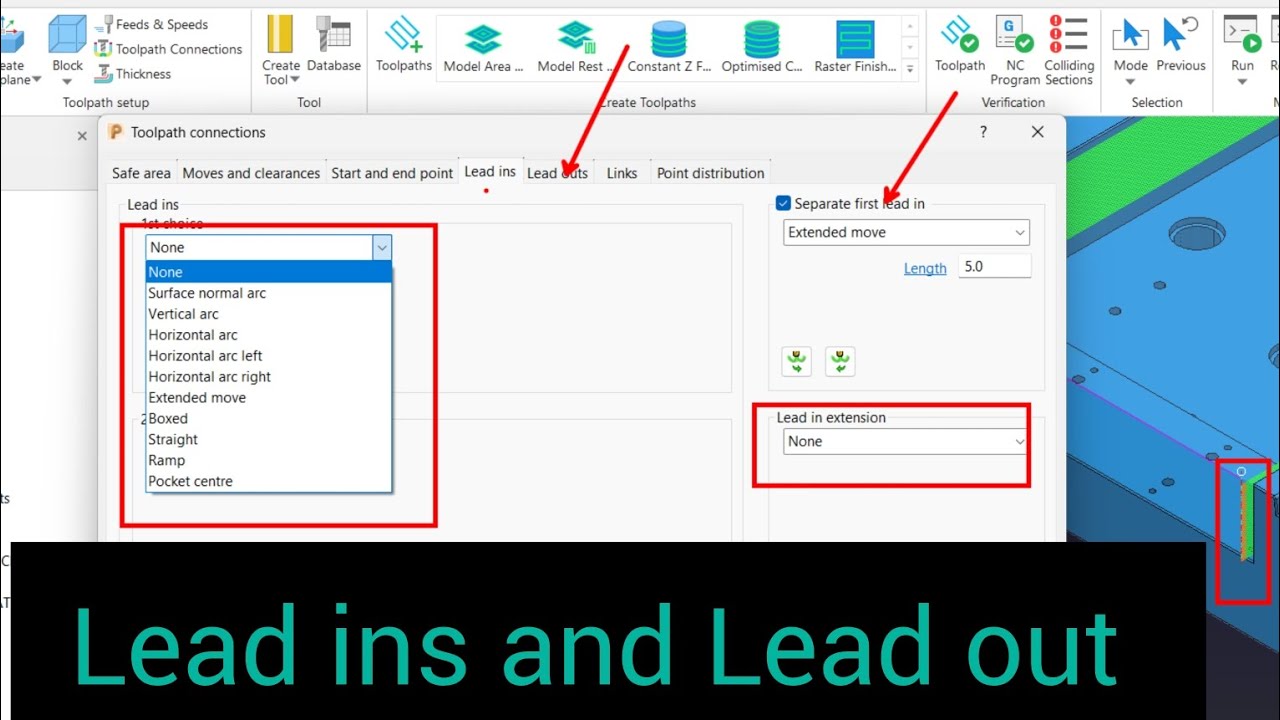 POWERMILL 2024 LEAD INS AND LEAD OUT _ Complete Tutorial _ Delcam _ Vmc ...
